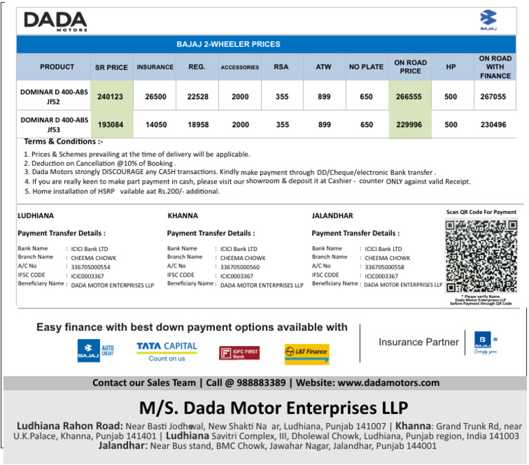 Bajaj 2-Wheeler Prices September 2024 | PDF | Economies | Services ...
