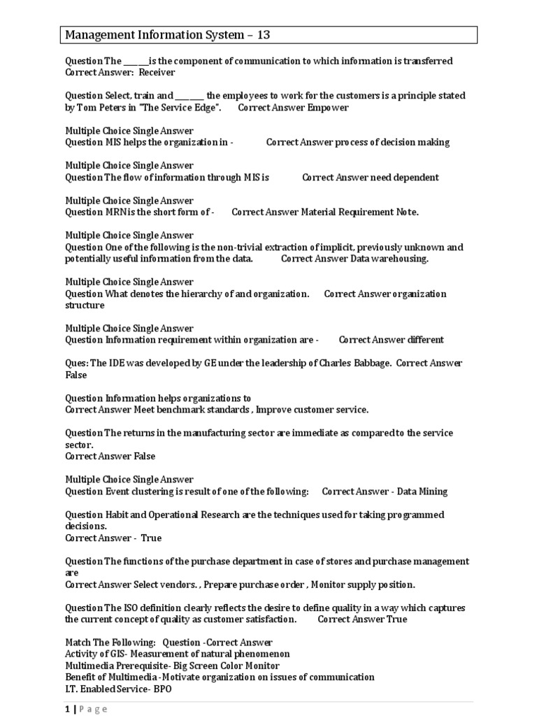 Management Information System - 13 | PDF | Data Warehouse | Databases