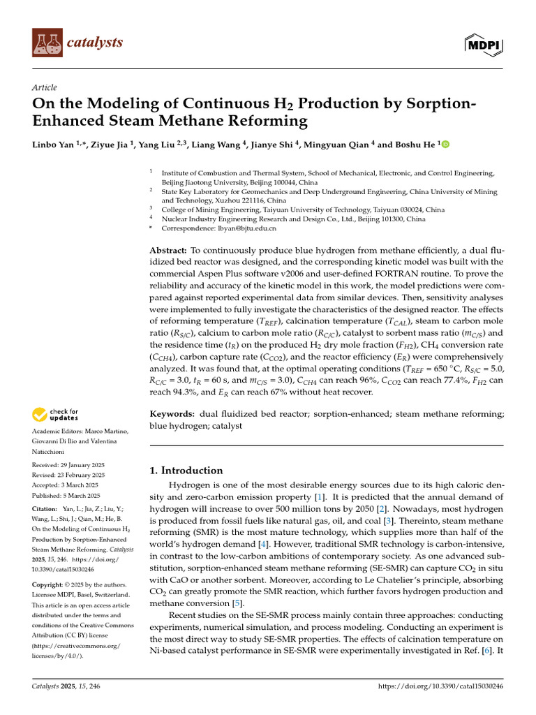 Aspen Modelling Mehods for CA Looping | PDF | Methane | Chemical Reactor