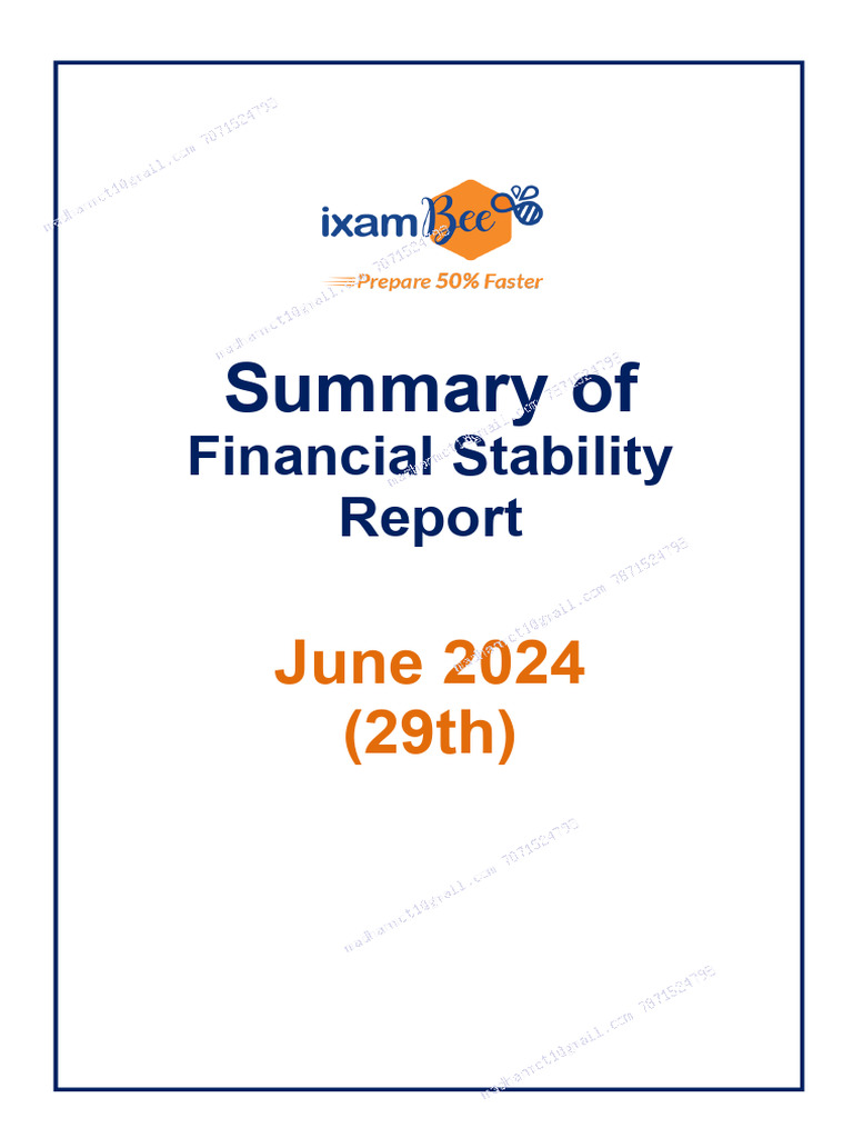 RBI Financial Stability Report Summary 2024 | PDF | Stress Test ...