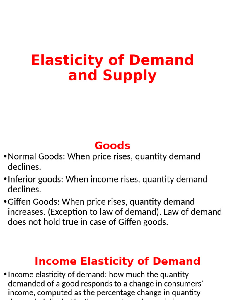 Demand and Supply Elasticity Explained | PDF | Elasticity (Economics ...
