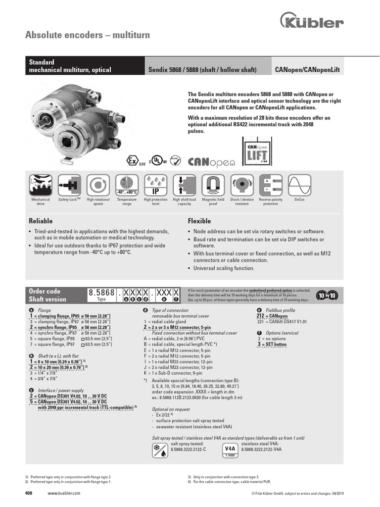 5868-5888_CANopen_en | PDF | Electrical Engineering | Manufactured Goods