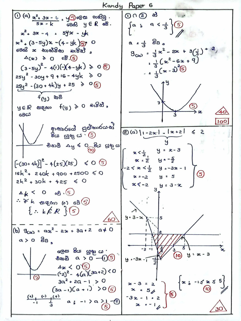 Kandy Paper 6 Marking | PDF
