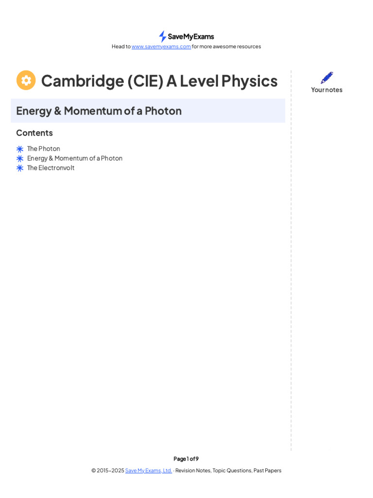 Quantum Physics 1 | PDF | Electronvolt | Photon