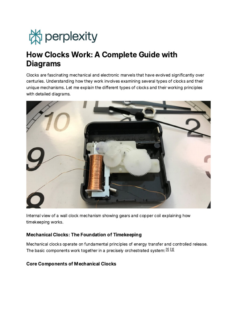 Understanding Clock Mechanisms with Diagrams | PDF | Clock | Pendulum