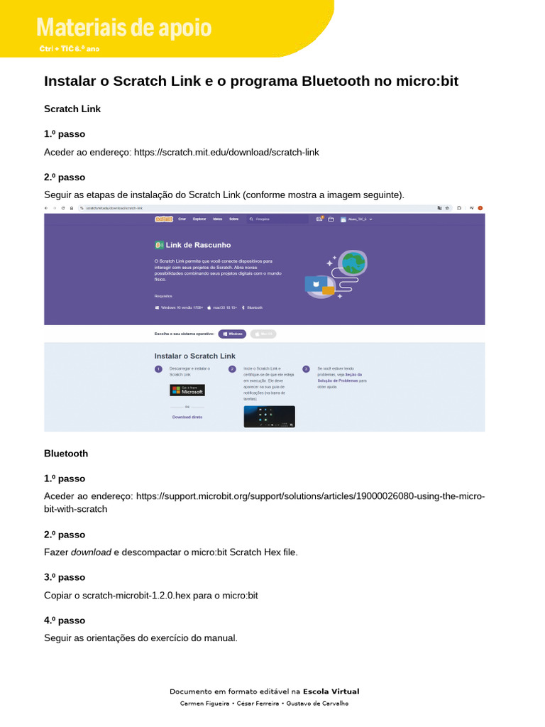 Instalação do Scratch Link no micro:bit | PDF