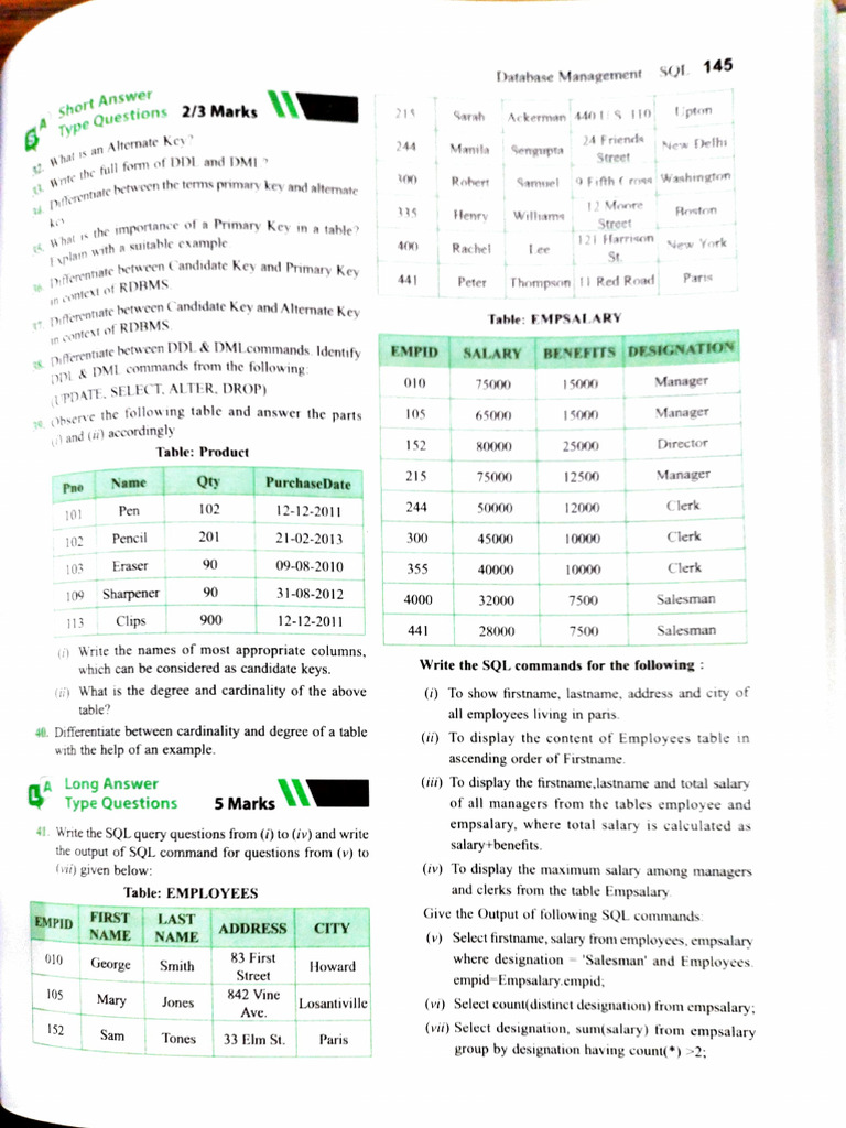Two Table Based SQL Queries For Those Who Wanna Practice | PDF ...