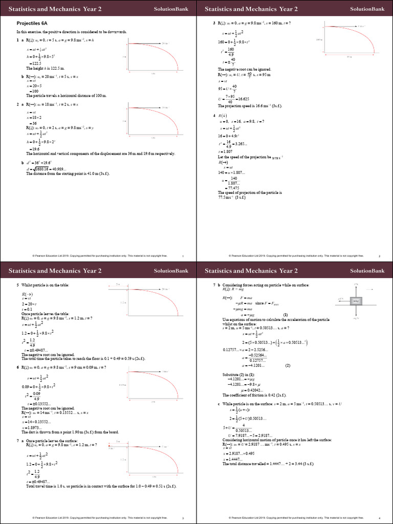 Mechanics Year 2 Chapter 6 | PDF | Physical Quantities | Mechanics