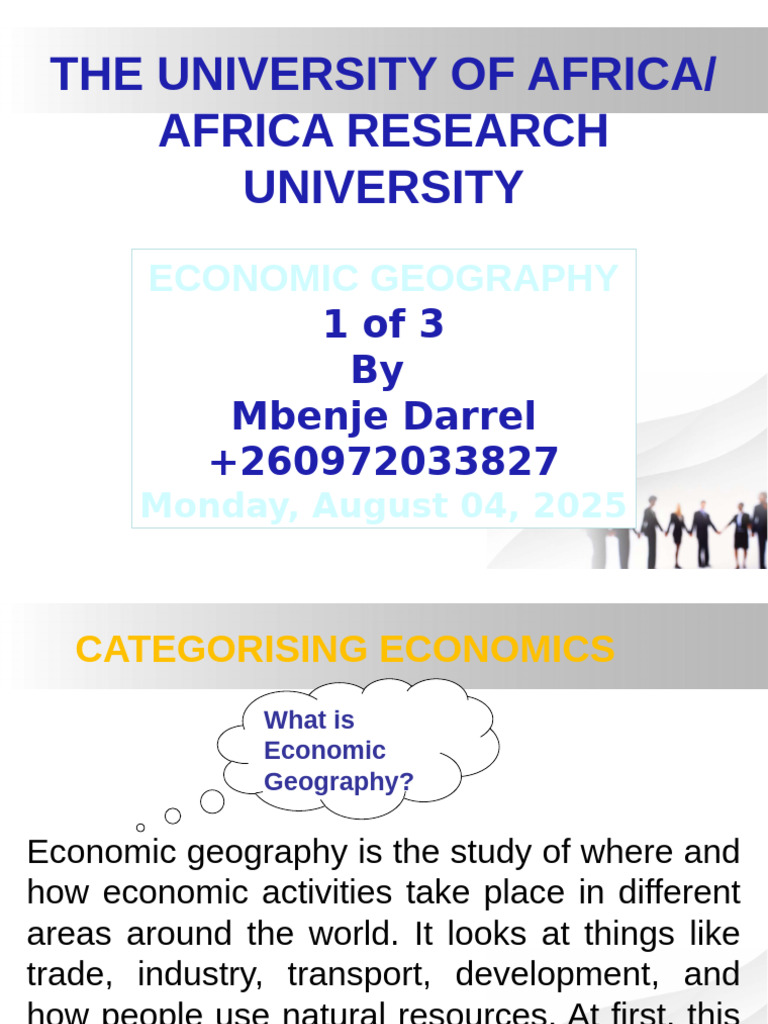 Economic Geography 1 of 3 | PDF | Mining | Geography
