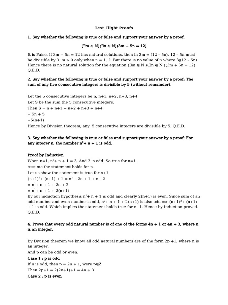 Mathematical Proofs and Induction Techniques | PDF | Mathematical Proof ...