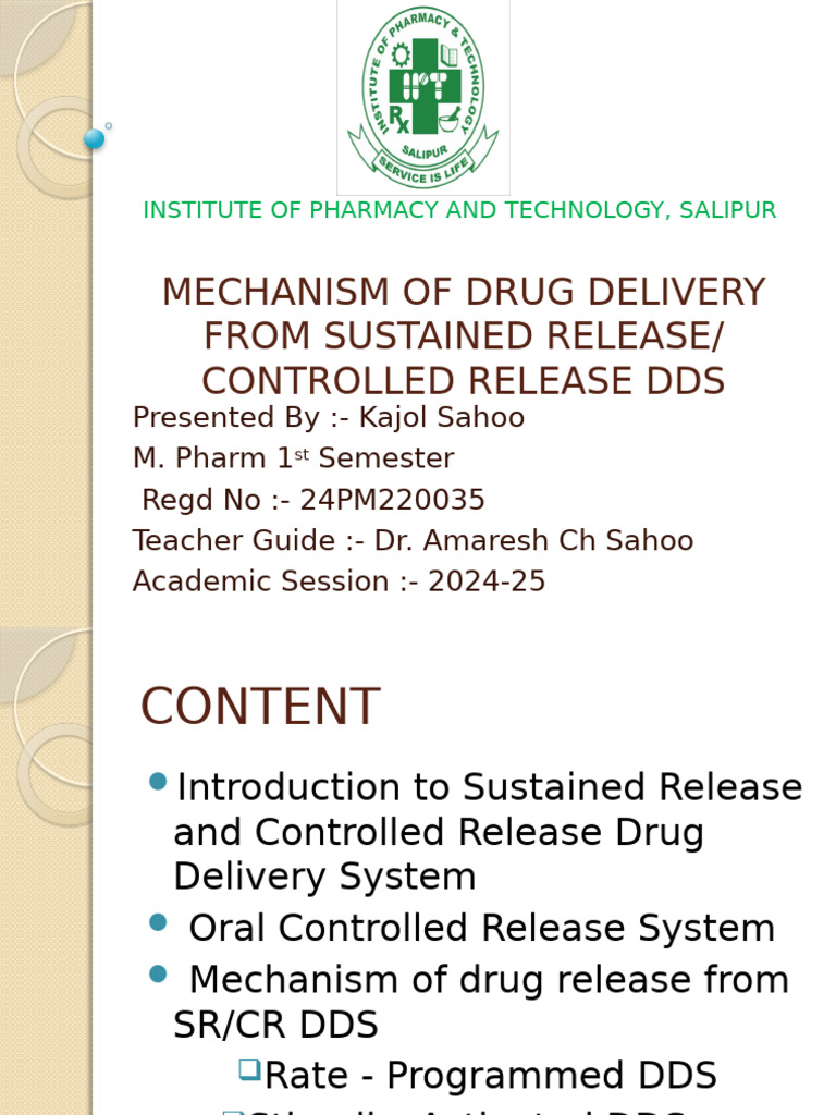 Mechanism of Drug Delivery From Sustained Release | PDF | Solvation ...