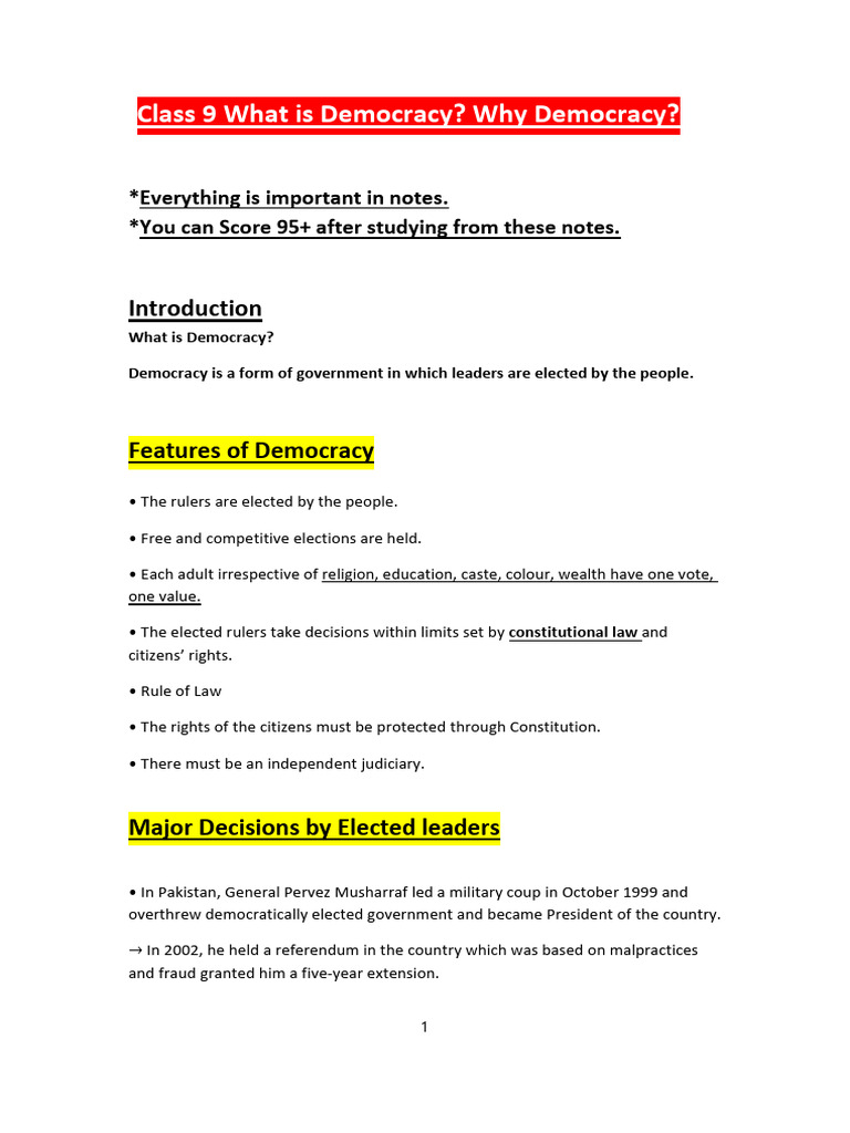 Understanding Democracy: Key Features and Benefits | PDF | Democracy ...