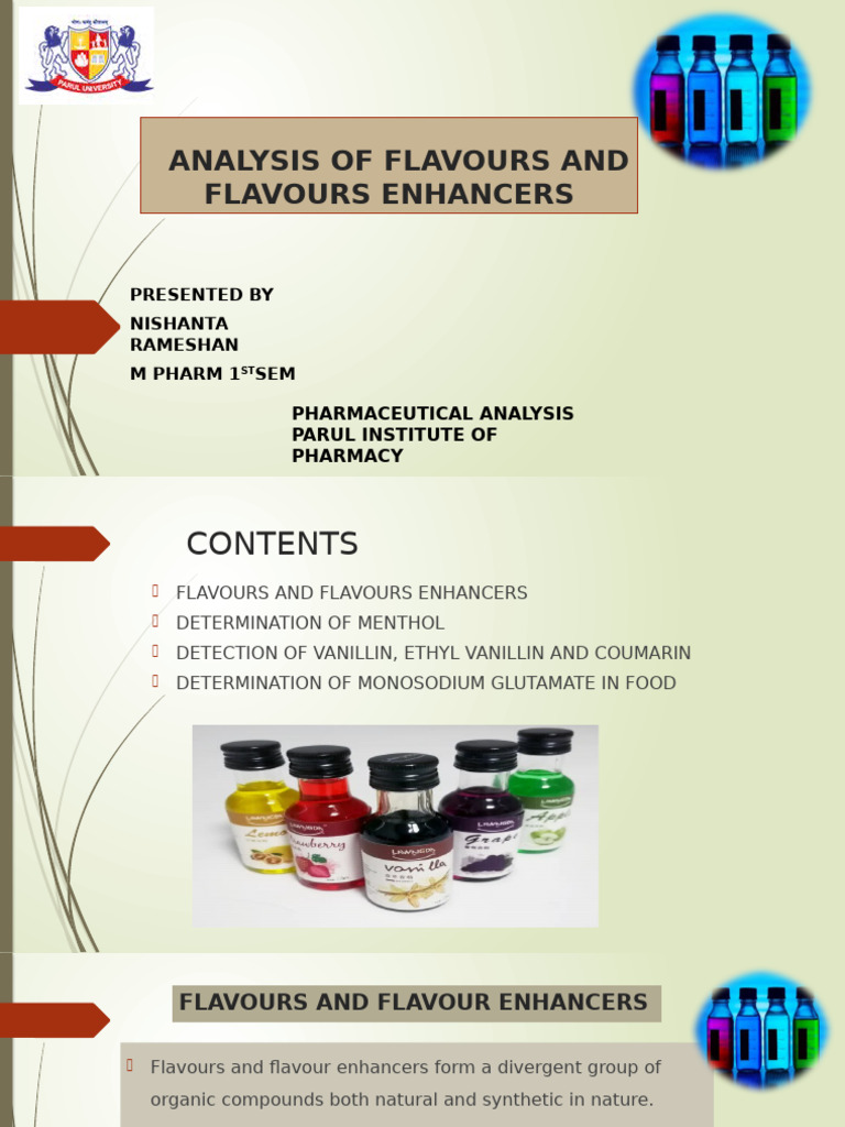 Analysis of Food Flavors & Enhancers | PDF | Thin Layer Chromatography ...