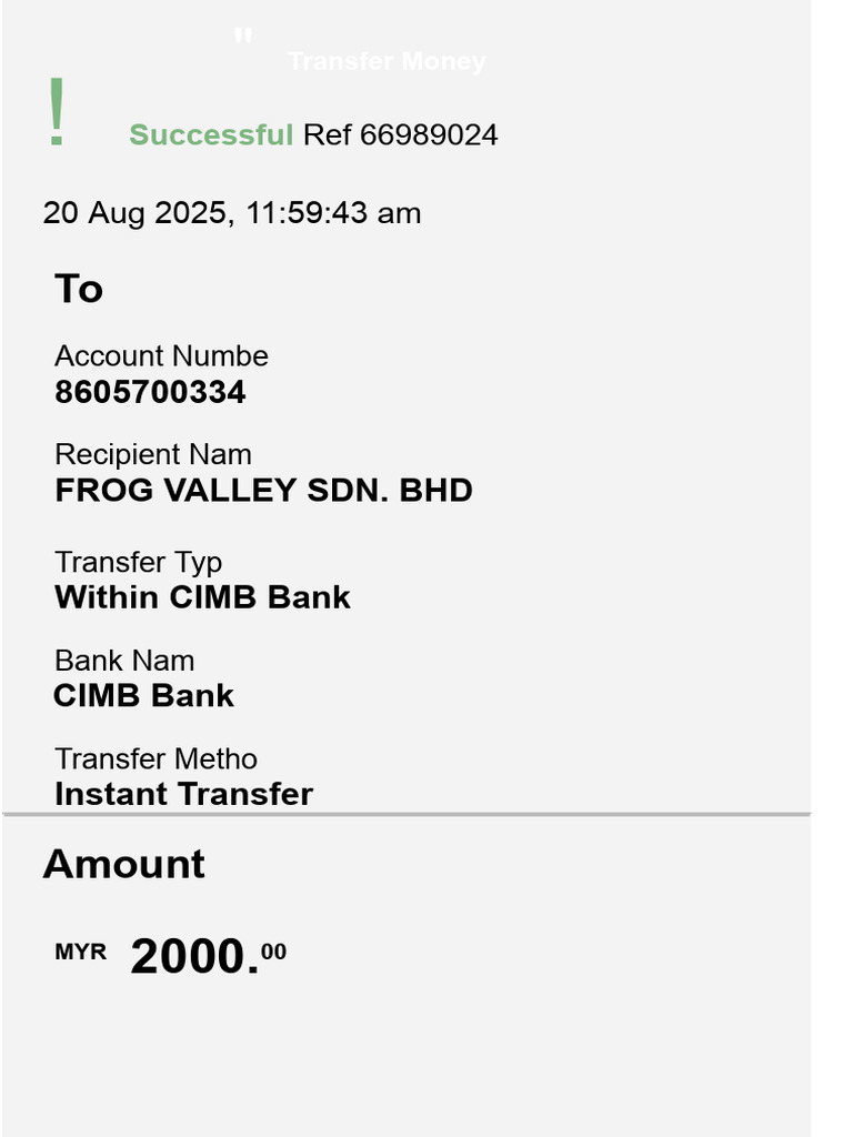 CIMB Instant Transfer Receipt | PDF