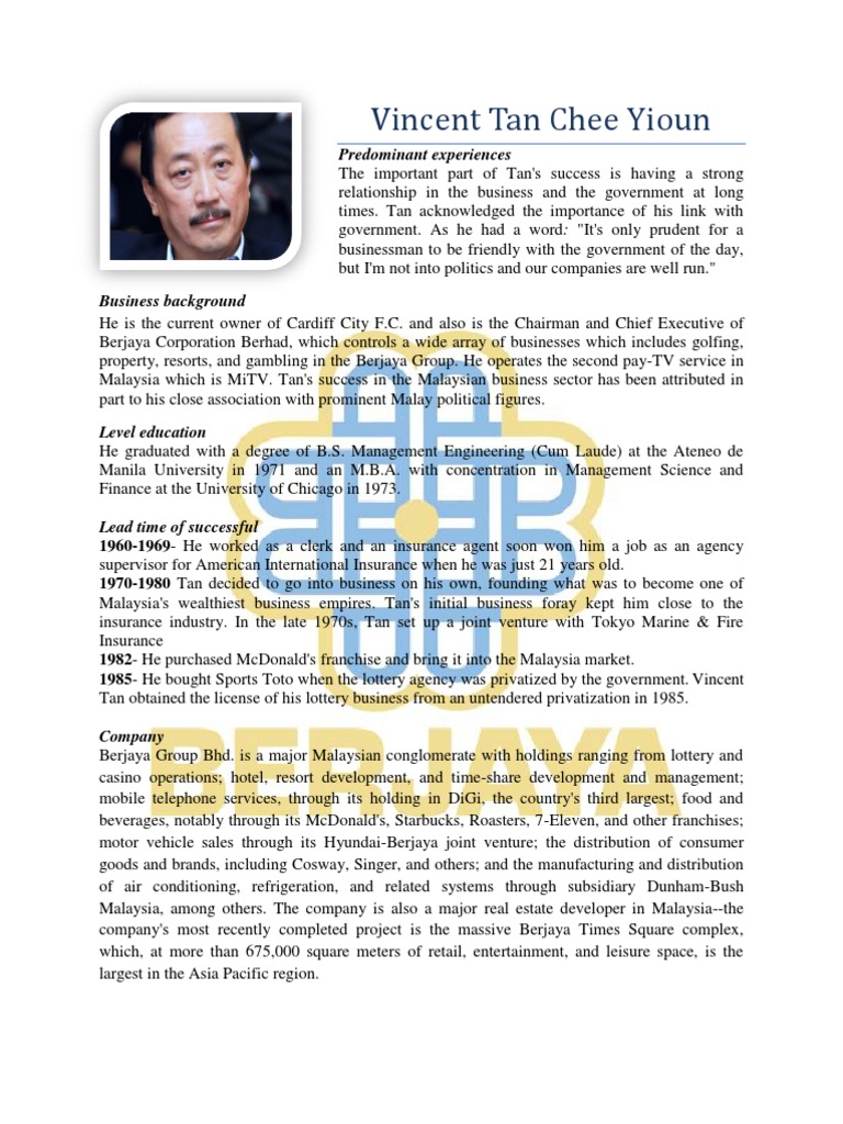 Vincent Tan | PDF | Business | Economies