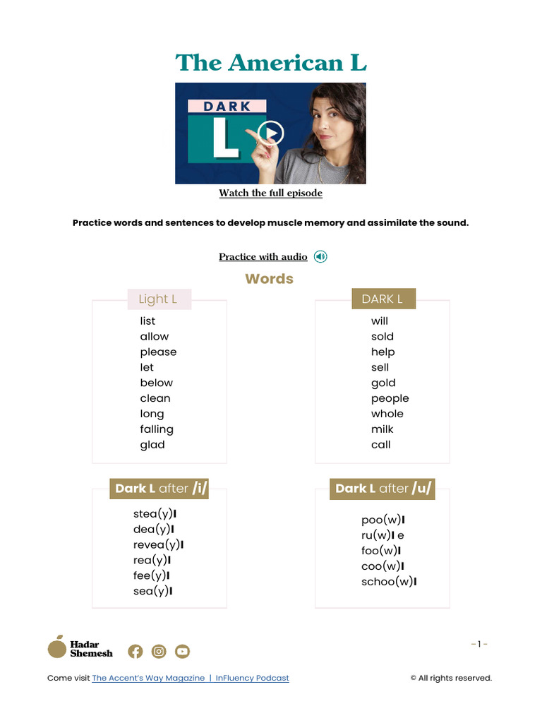 American L Pronunciation Practice Audio | PDF | Podcasting