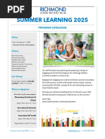 TDSB Summer School 2025 Overview | PDF