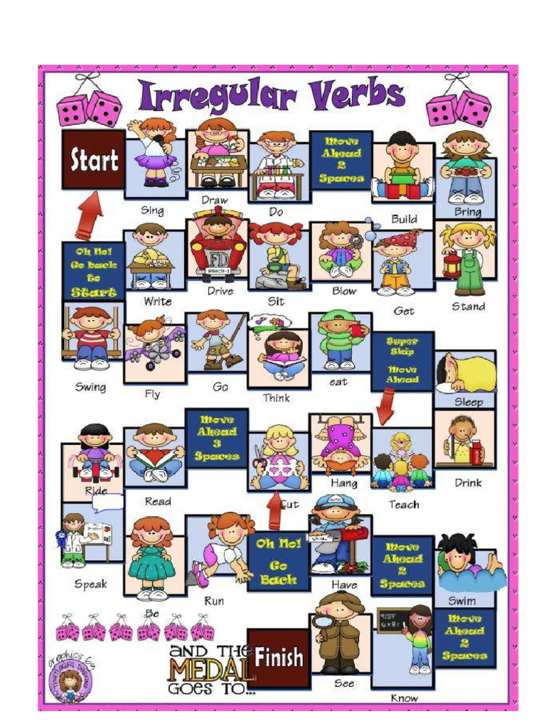 Irregulars Verbs Board Game 9 | PDF