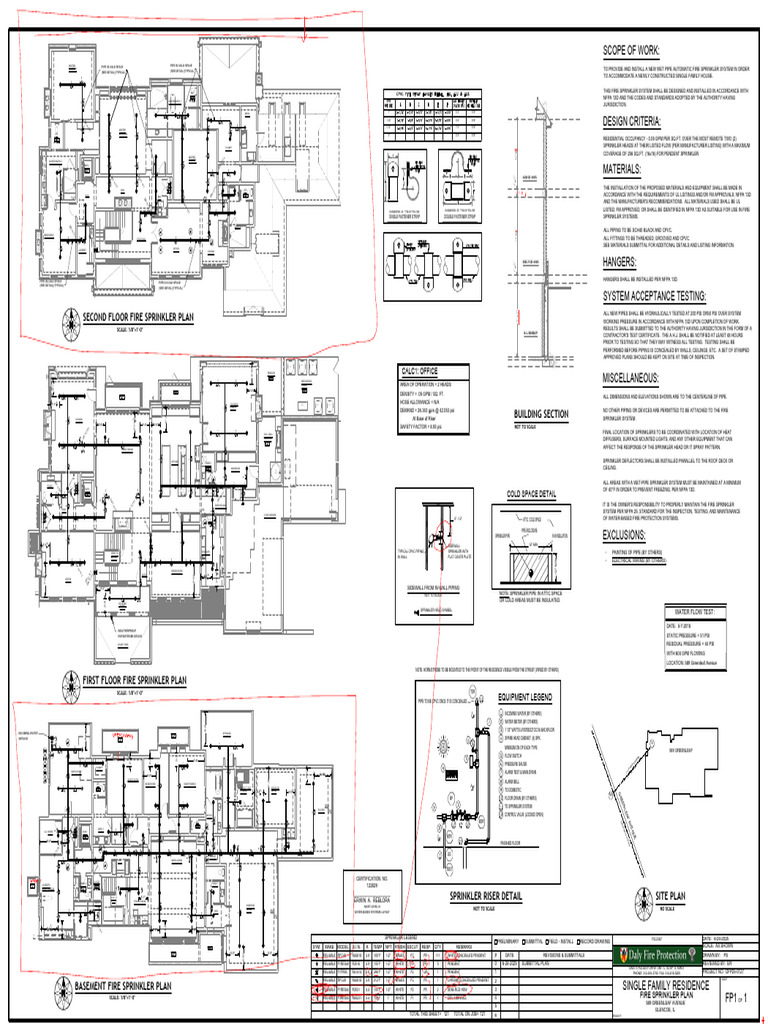 Fire Sprinkler Plan for 589 Greenleaf | PDF | Fire Sprinkler System ...