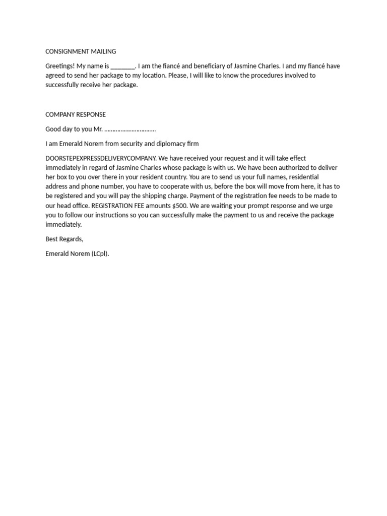 Consignment Mailing | PDF