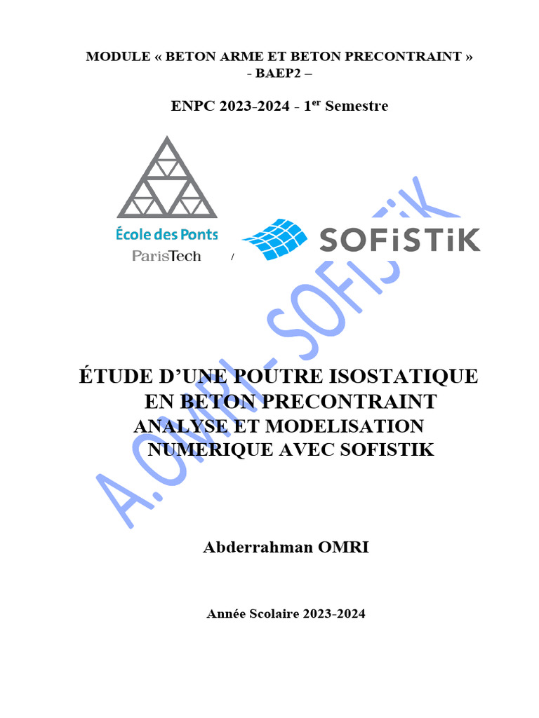 Étude d'une poutre isostatique en I | PDF | Flexion (matériau) | Béton armé