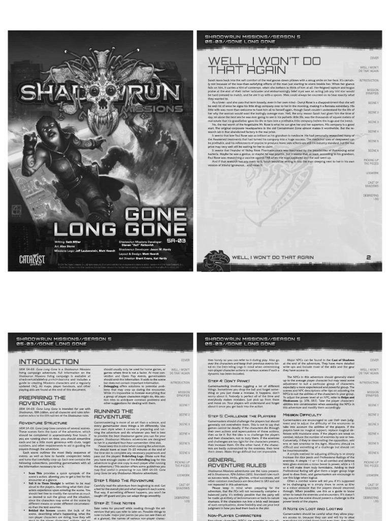 Gone Long Gone 5A-03 SR Missions | PDF