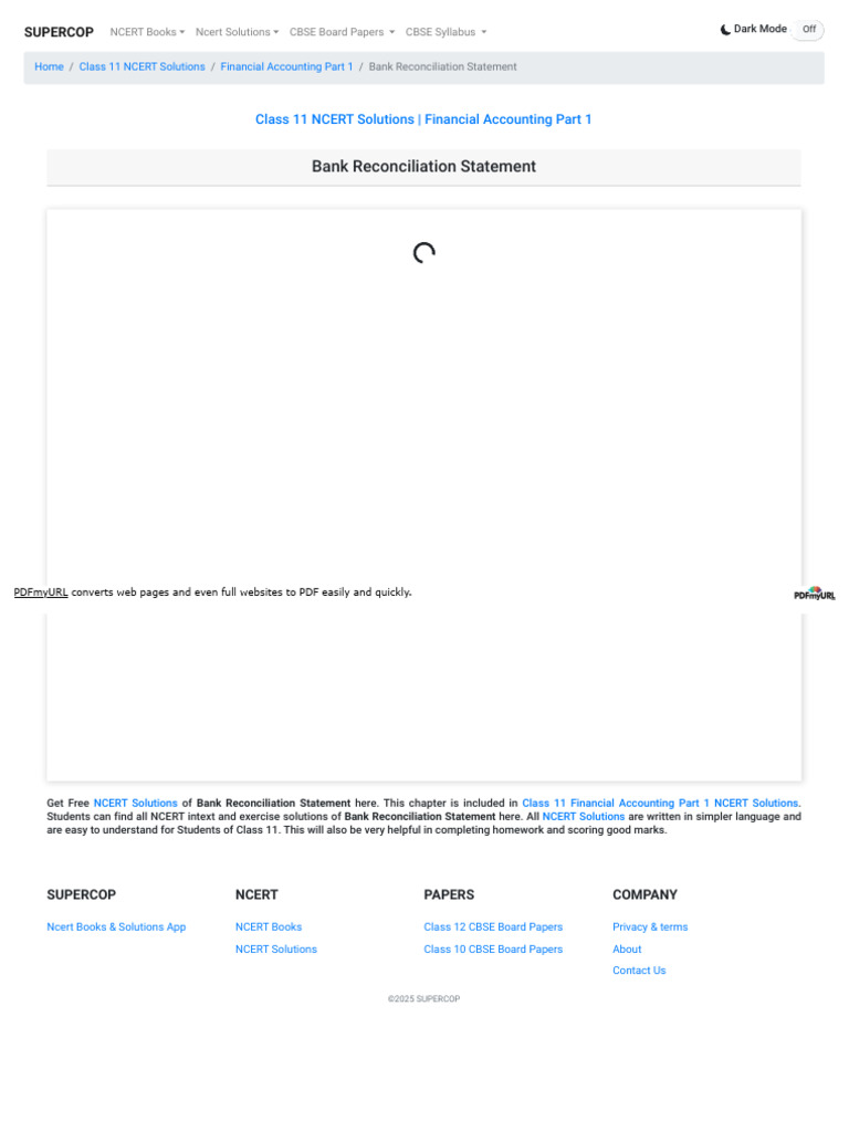 Supercop in Ncert Solutions Class11 Financial Accounting Part 1 Bank Reconciliation Statement 4 ...