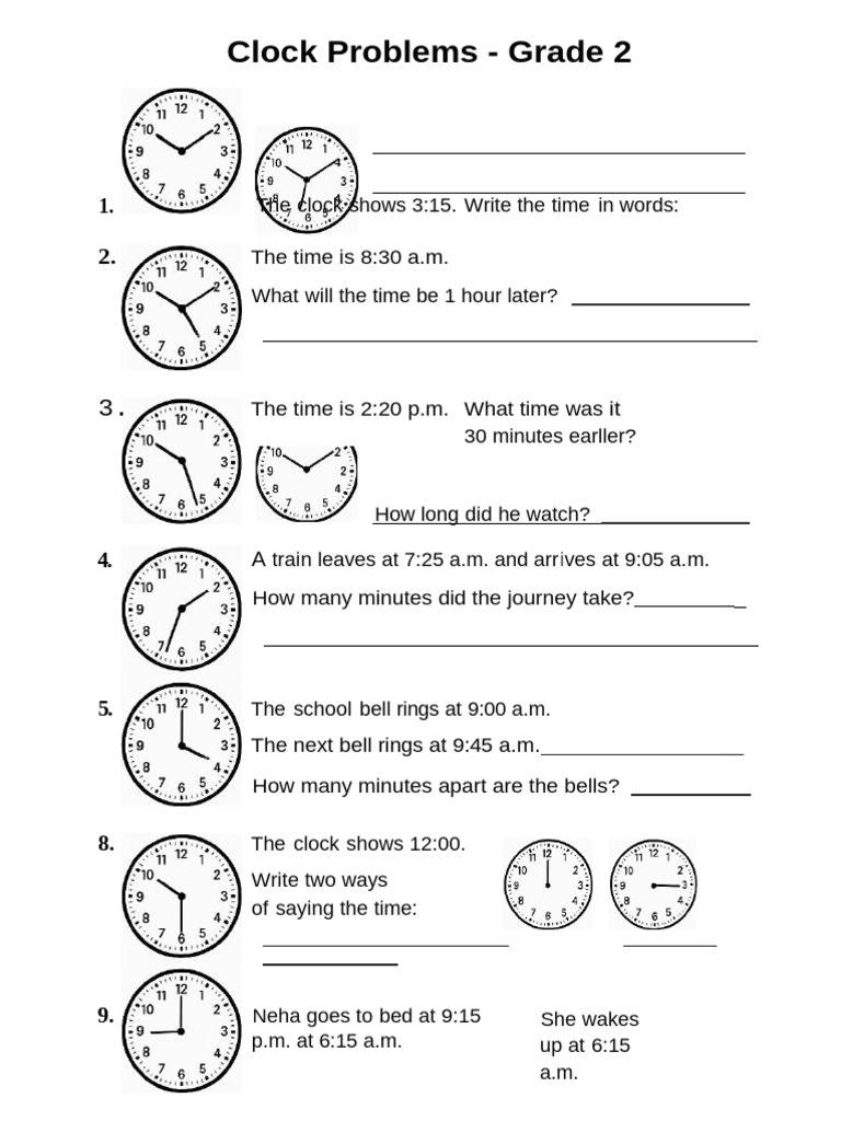 Grade II Maths On Time Topic | PDF