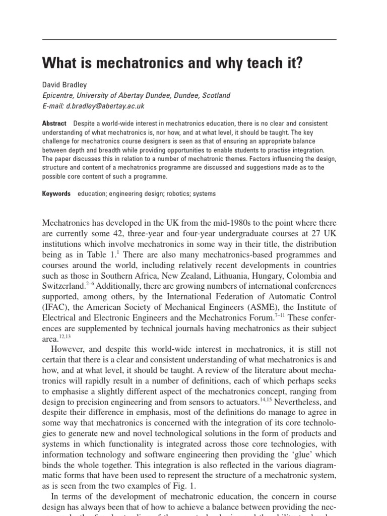 What Is Mechatronics | PDF