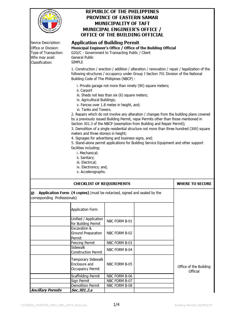 Building Permit Simple (M) Meo Obo Arta.2025 | PDF | Deed | Title ...