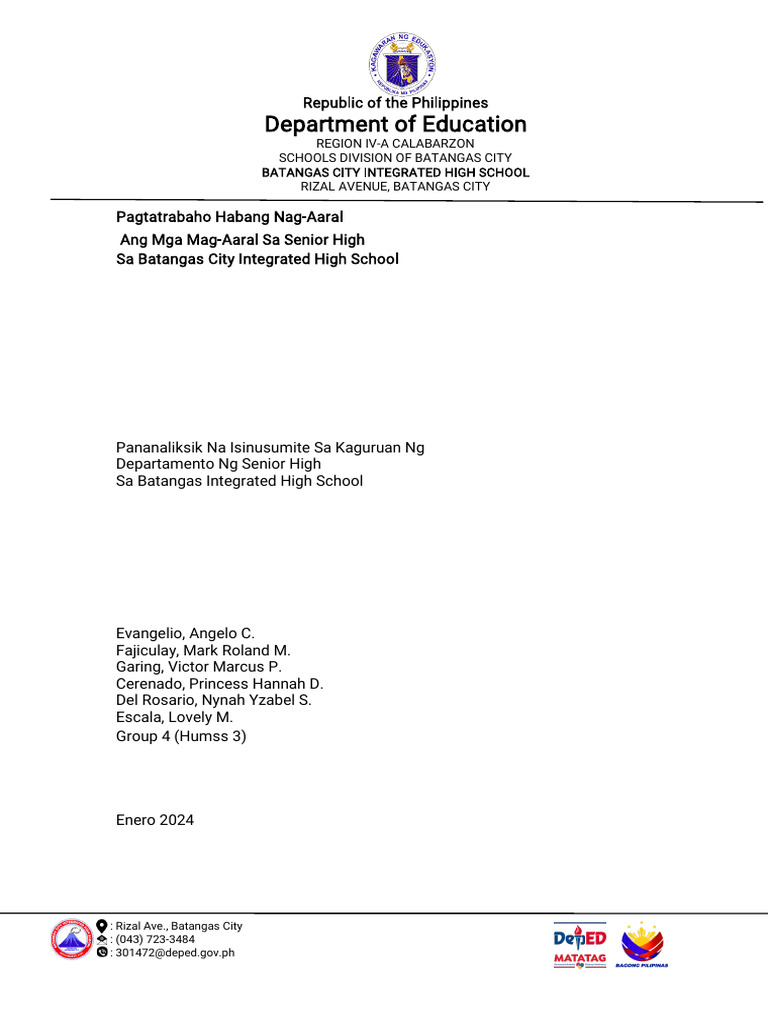 G11 Humss3 Pananaliksik Group 421 | PDF