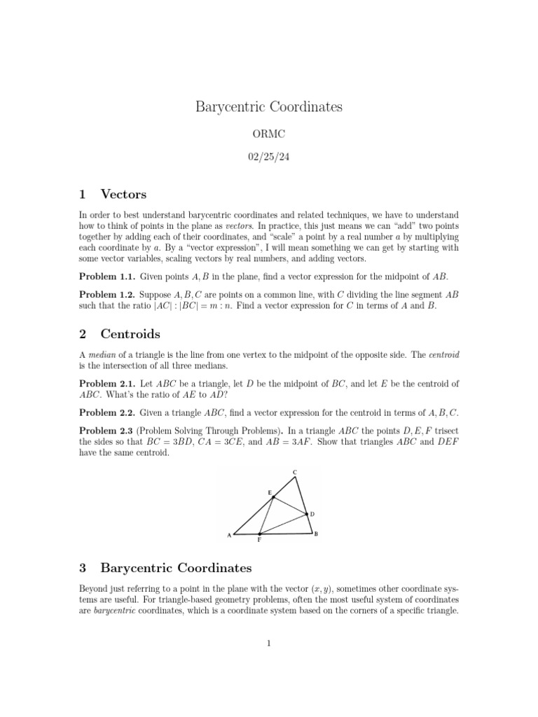 Understanding Barycentric Coordinates | PDF | Triangle | Area