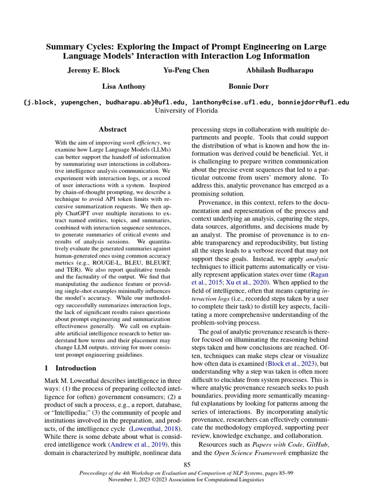 Exploring The Impact of Prompt Engineering On Large | PDF | Information | Cognitive Science
