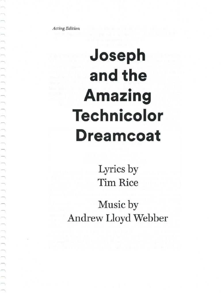 Joseph. - .Technicolor Dreamcoat Script | PDF