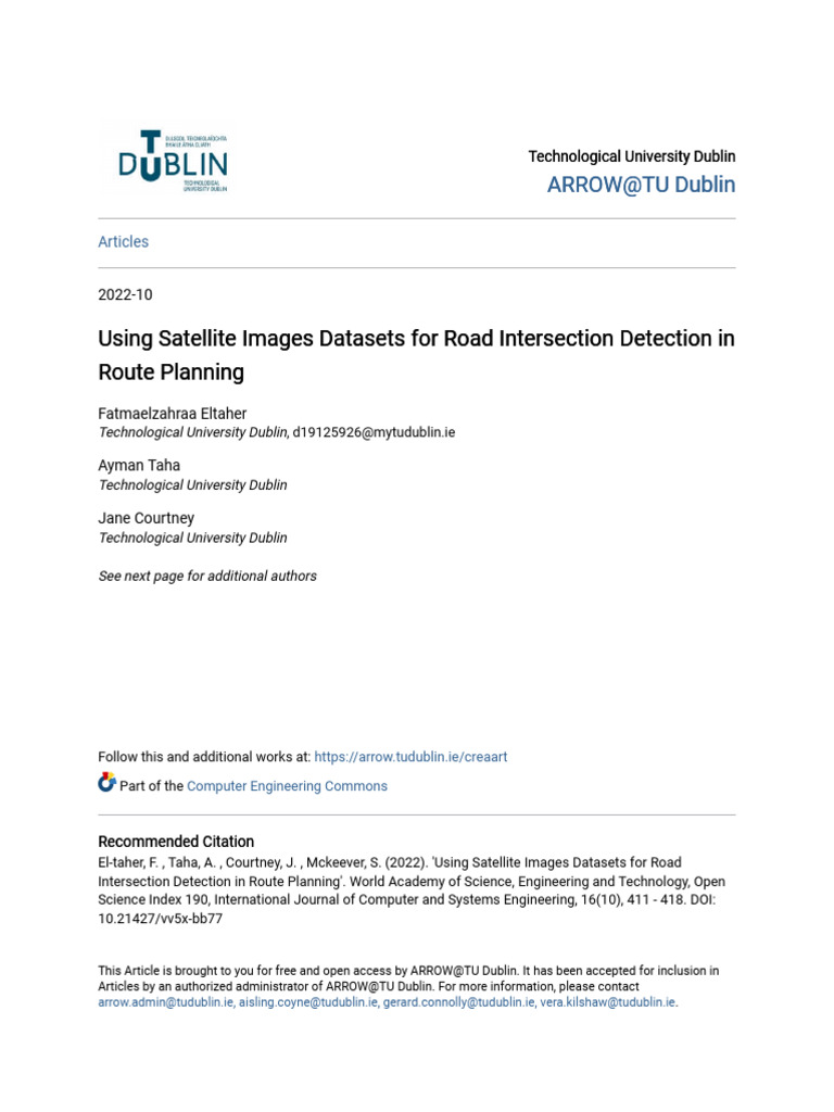 Using Satellite Images Datasets For Road Intersection Detection I | PDF ...