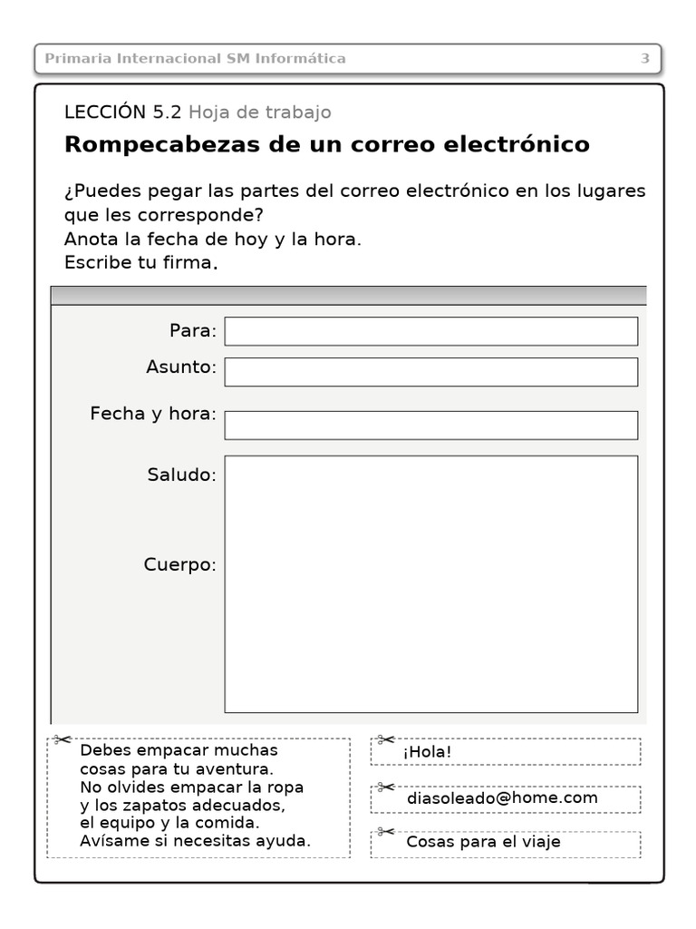 Inform Tica - 3-U5-5.2-Rompecabezas de Correo Electr Nico | PDF