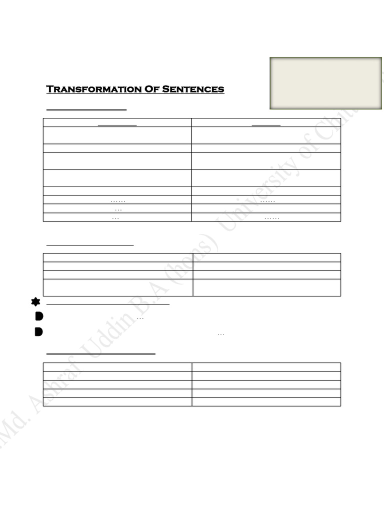 Sentence Transformation Techniques | PDF | Verb | Semantic Units