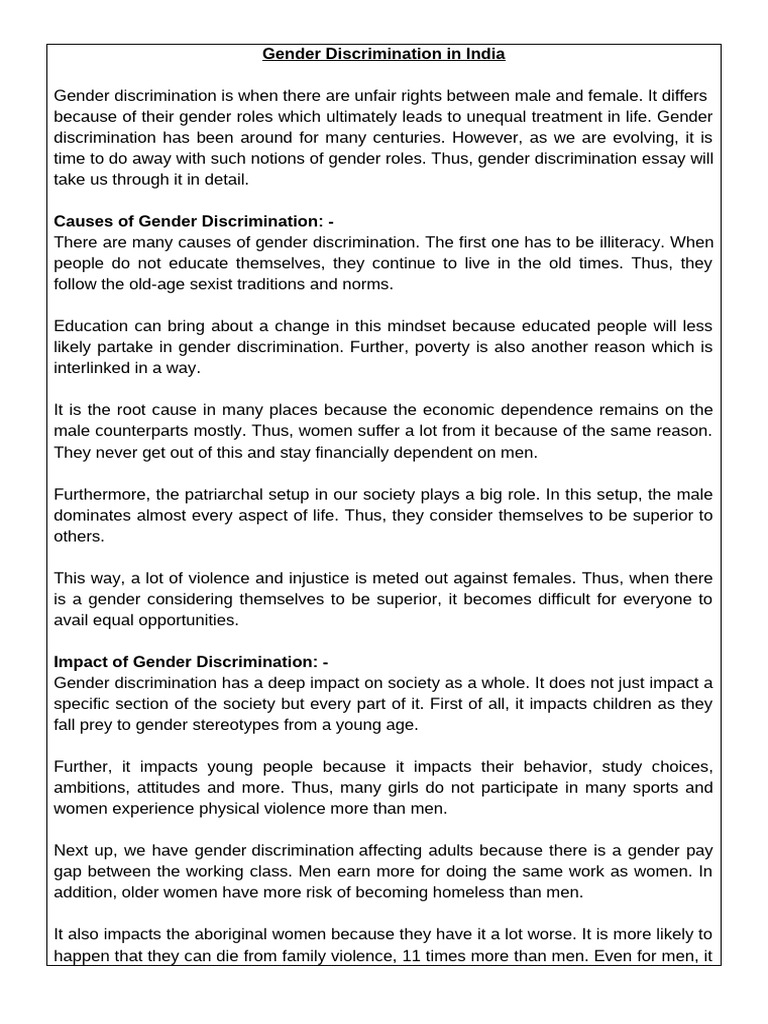 15 3 23 Gender Discrimination | PDF | Sexism | Discrimination