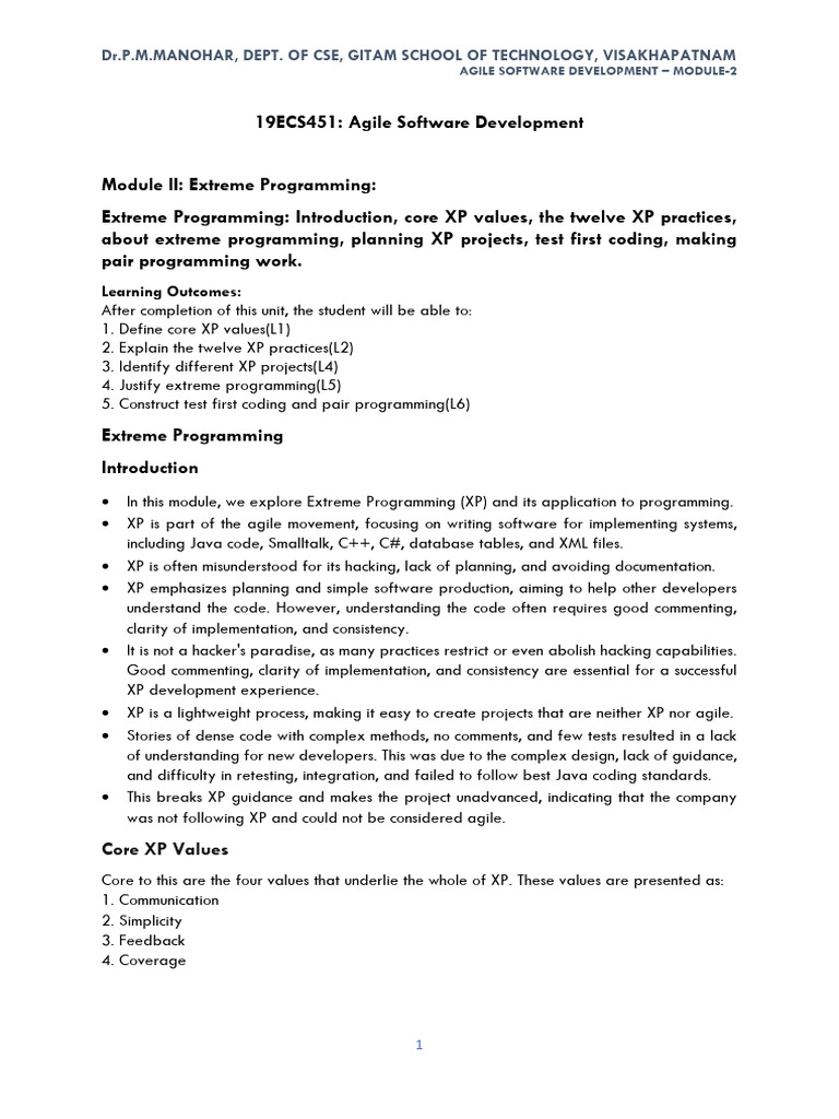 Agile Software Development - Module-2 - Full | PDF | Agile Software Development | Software ...