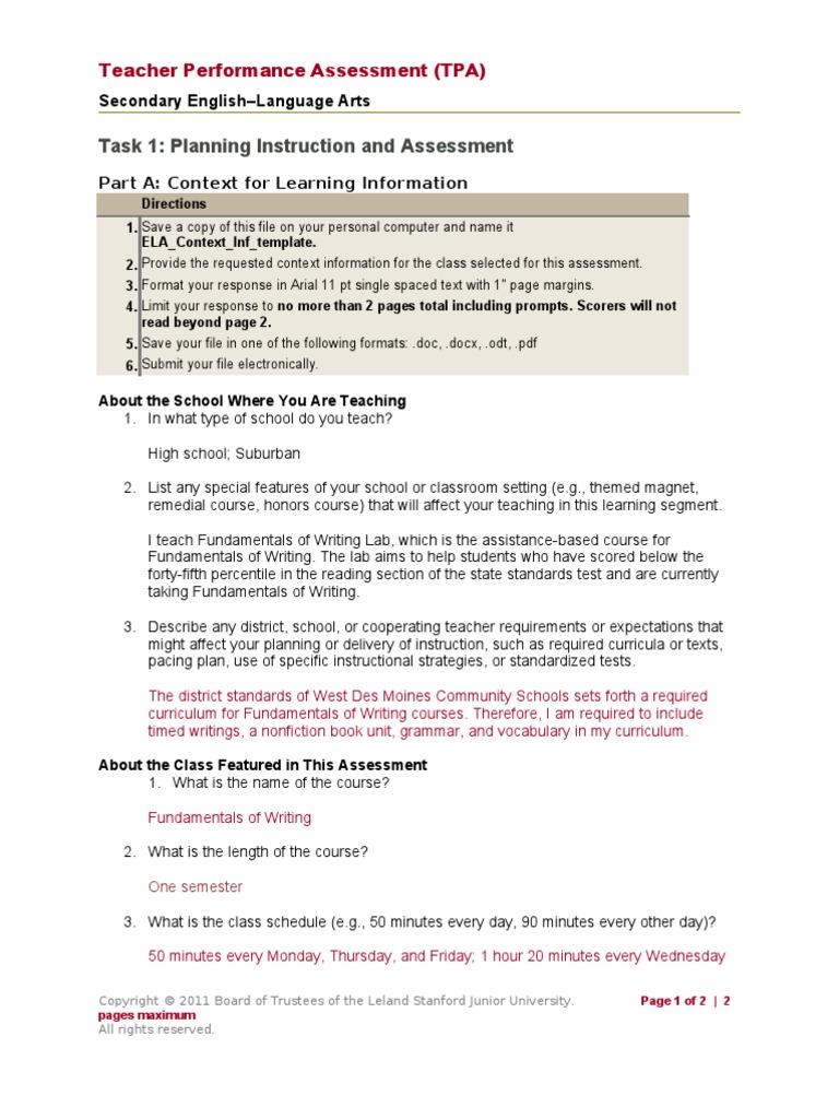 ELA Context Inf Template | PDF | Individualized Education Program ...