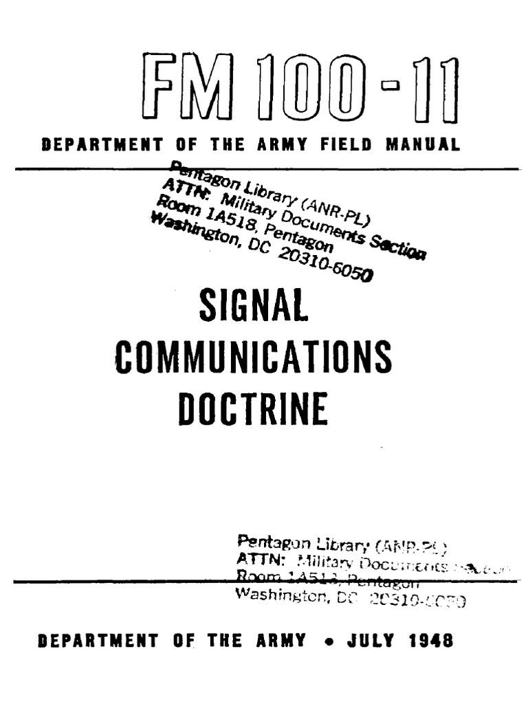 Army Signal Communications Doctrine | PDF | Communication | Staff ...