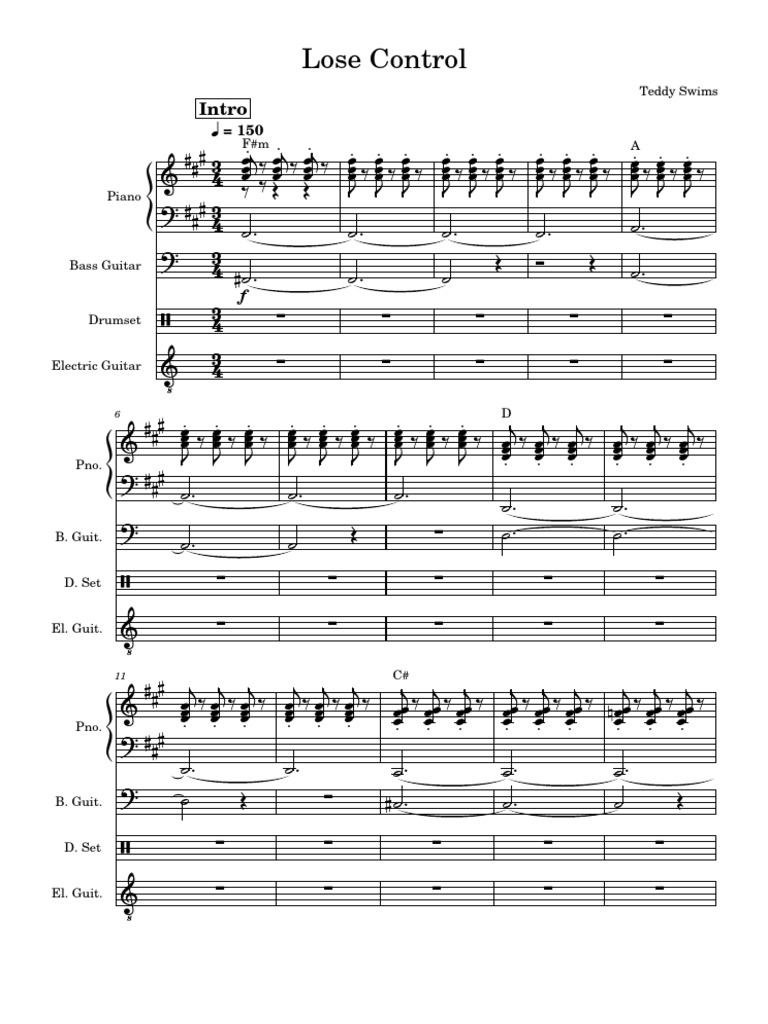 Lose Control - Teddy Swims | PDF | Popular Music