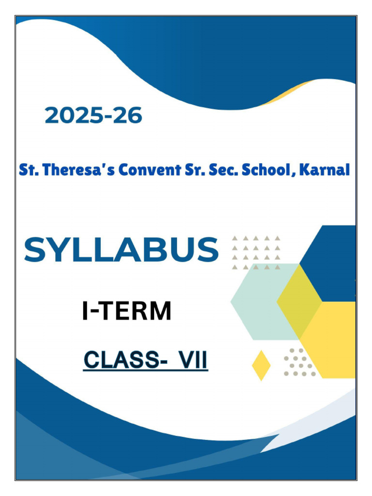 Class Vii-I Term 2025-26 3 | PDF