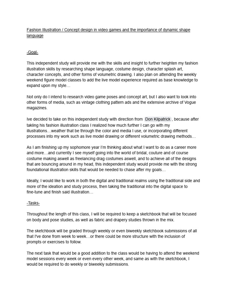Independent Study Proposal-Draft | PDF | Fashion | Clothing