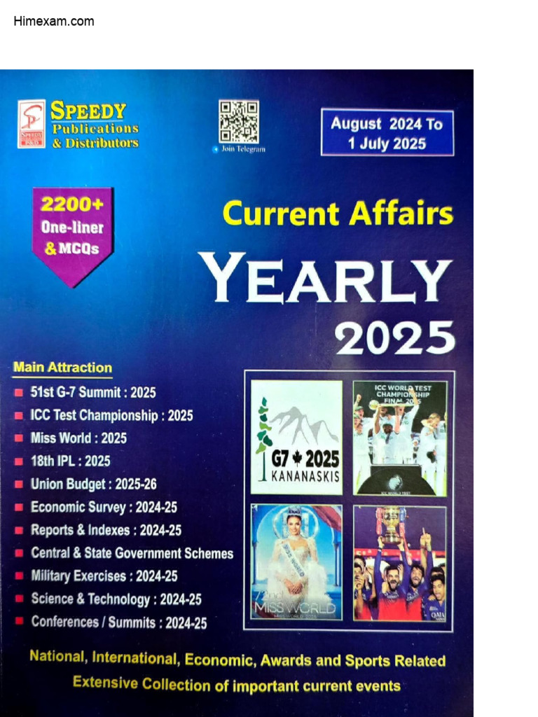 SPEEDY Current Affairs July 2025 - English Medium - Watermark | PDF