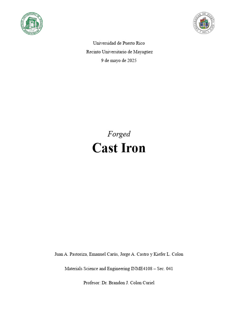 Forged Cast Iron: Properties and Uses | PDF | Cast Iron | Ductility
