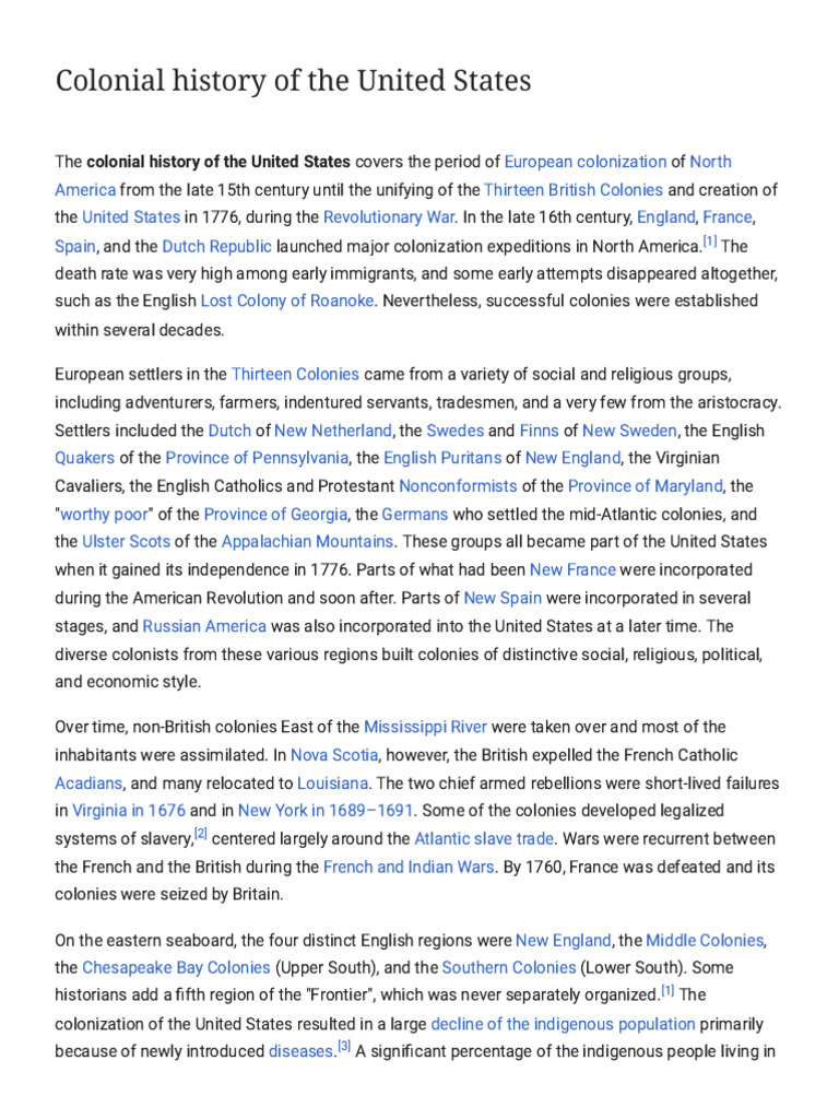 Colonial History of the U.S. Explained | PDF | Dominion Of New England ...