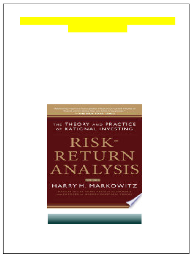 Risk-Return Analysis Volume 3 Harry M. Markowitz Download Full Chapters | PDF | Mathematical ...
