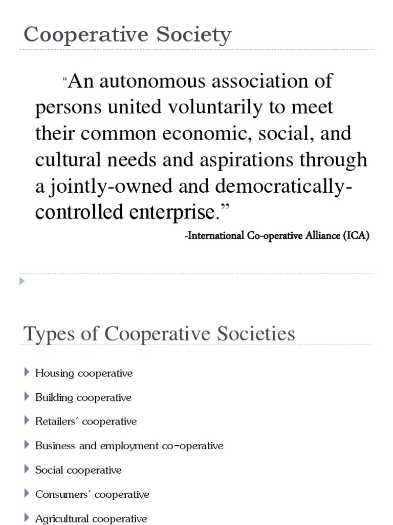 Cooperative Society | PDF | Cooperative | Social Economy