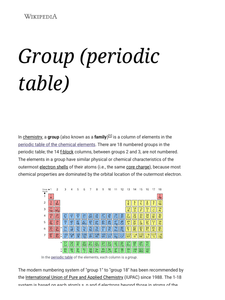 Understanding Periodic Table Groups | PDF | Chemistry | Atoms